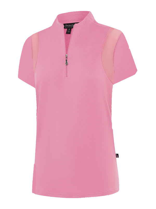 Birdee Sport Short Sleeve Top in Pink with Mesh - ONLINE SPECIAL ...